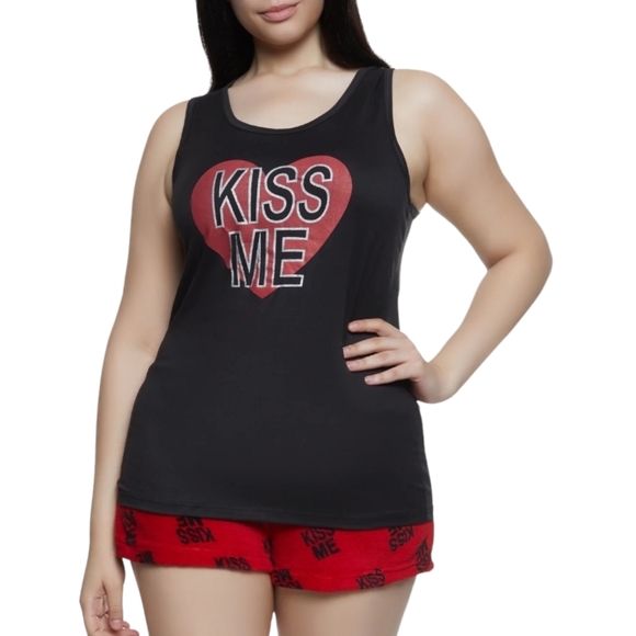 Emme Jordan | Intimates & Sleepwear | Plus Size Kiss Me Pajama Tank Top ...